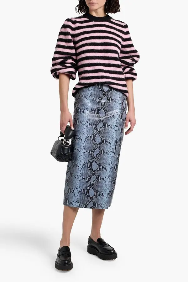 GANNI Striped Knitted Sweater