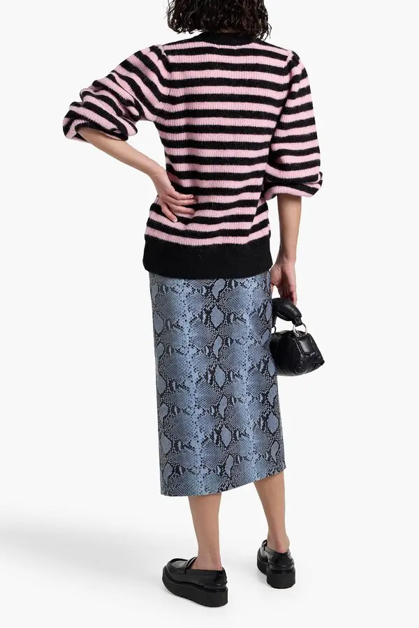 GANNI Striped Knitted Sweater