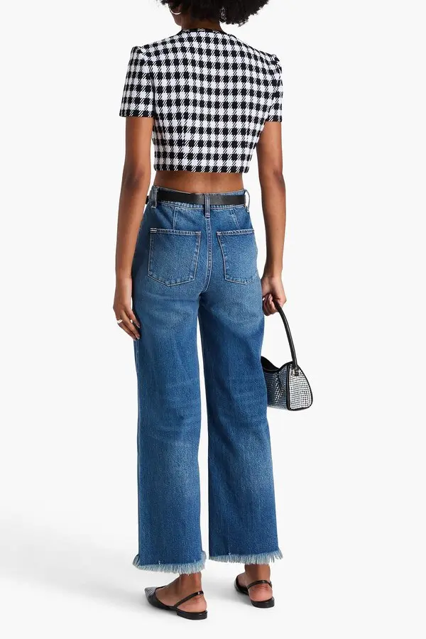 Alice + Olivia Emory Cropped Wide-leg Jeans