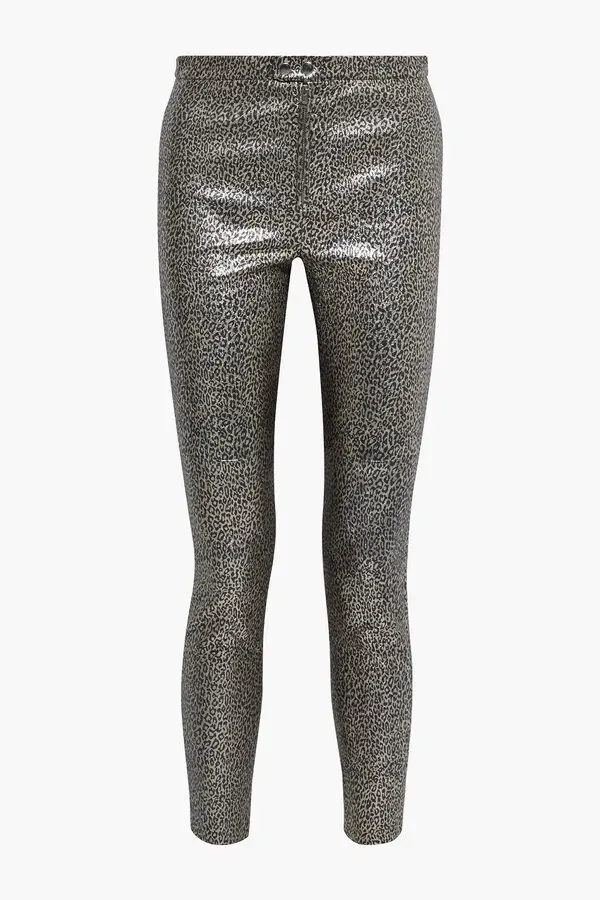 Isabel Marant Étoile Etienne Metallic Leopard-print Leather Pants