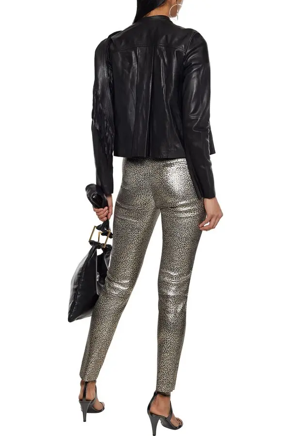 Isabel Marant Étoile Etienne Metallic Leopard-print Leather Pants