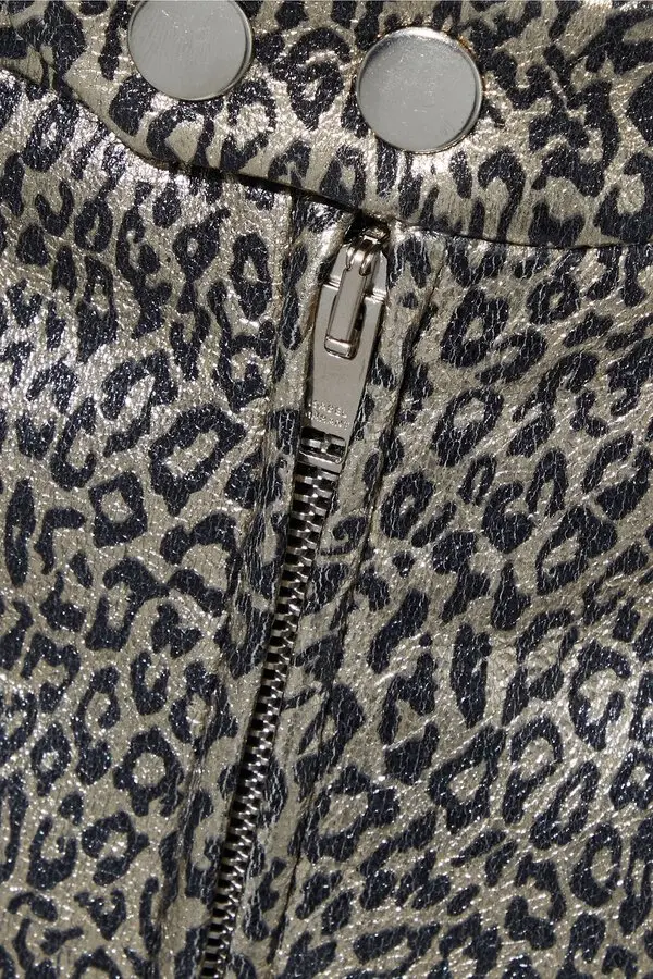 Isabel Marant Étoile Etienne Metallic Leopard-print Leather Pants