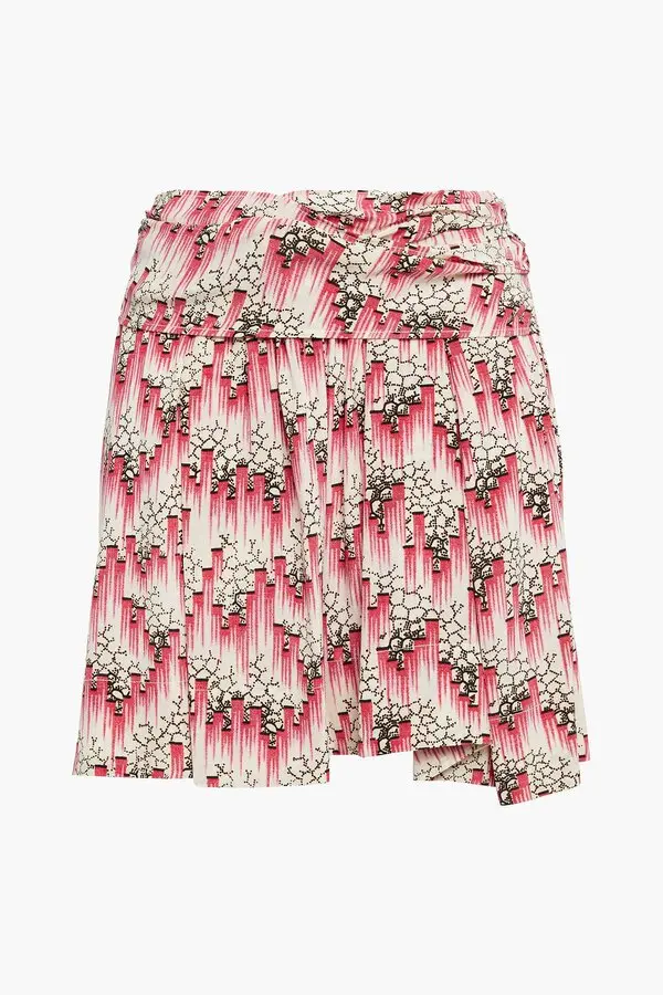 Isabel Marant Roxana Printed Stretch-silk Mini Skirt