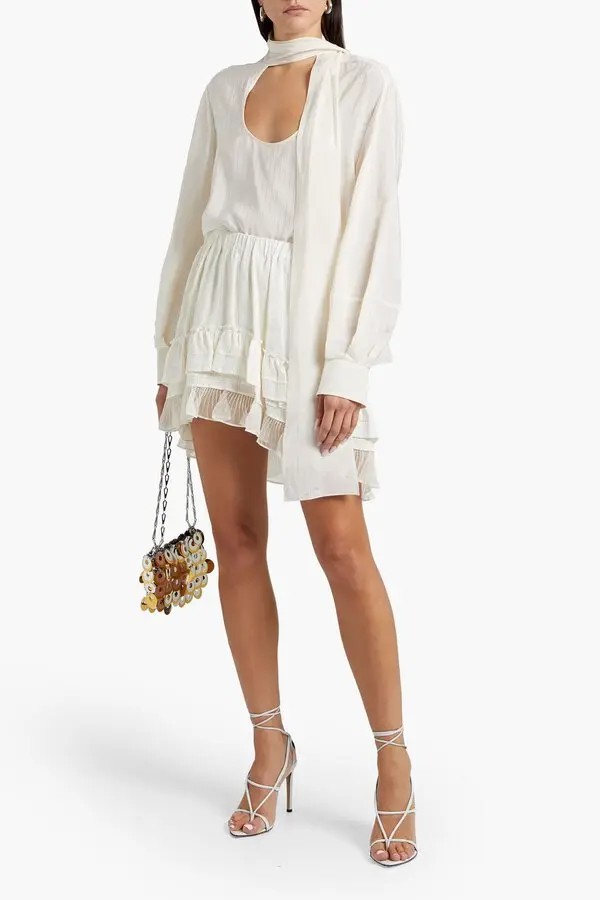 Isabel Marant Malou Ruffled Jacquard Mini Skirt
