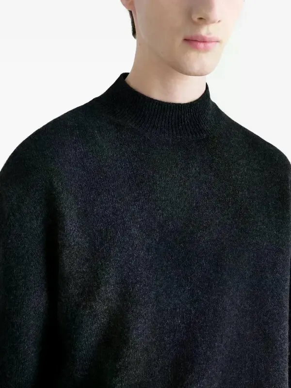 LEMAIRE Ribbed Mock-neck Pullover - Grey