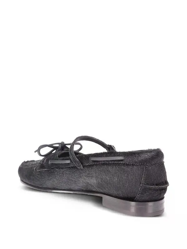 Hereu Lorea Calf-hair Flat Pumps - Black
