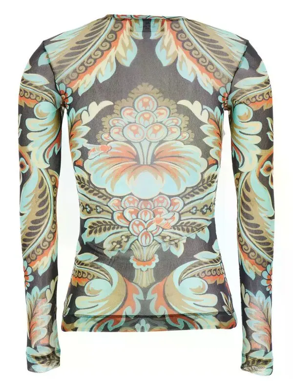 Etro Paisley-print Mesh Top
