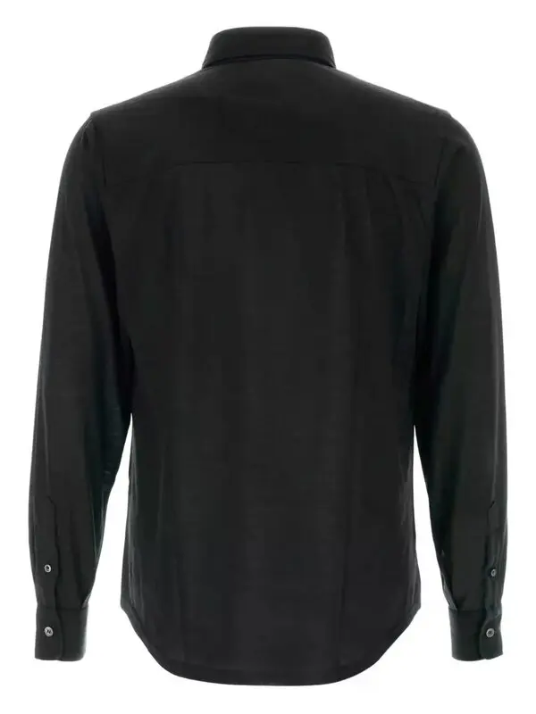 Fedeli Wool Long-sleeve Shirt - Black