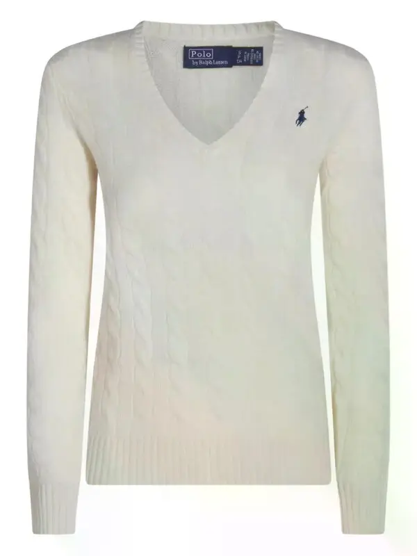 Polo Ralph Lauren Cable-knit V-neck Sweater - White