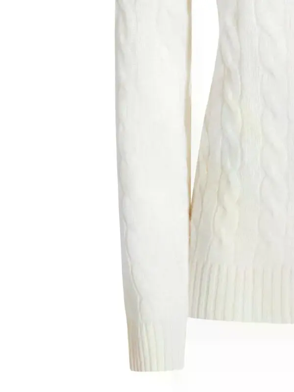 Polo Ralph Lauren Cable-knit V-neck Sweater - White