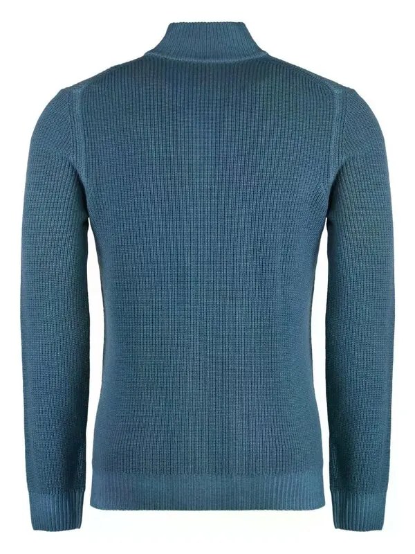 MOORER Half-zip Cable-knit Wool Sweater