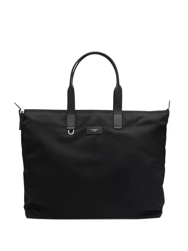 Dolce & Gabbana Leather-handle Zipped Tote - Black
