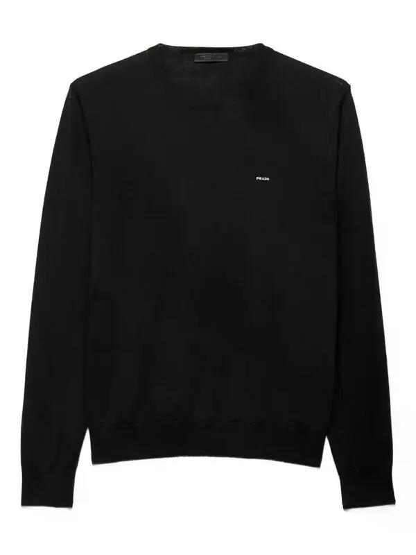 Prada Embroidered Wool Long-sleeve Sweater