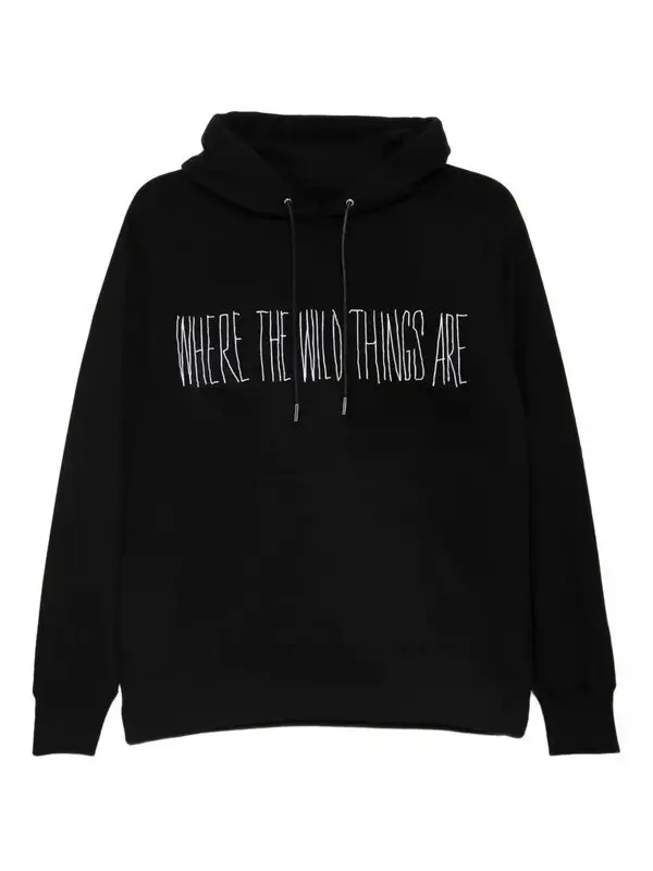 Sacai Slogan-embroidered Hoodie