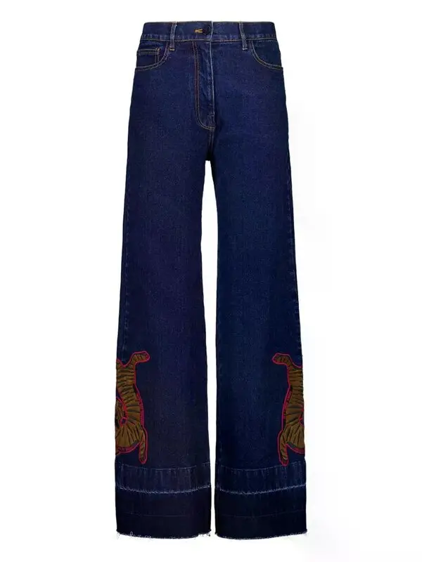 PAULA Embroidered Wide-leg Jeans