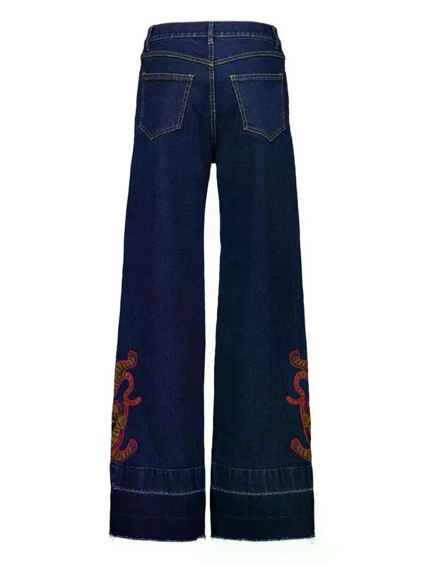 PAULA Embroidered Wide-leg Jeans