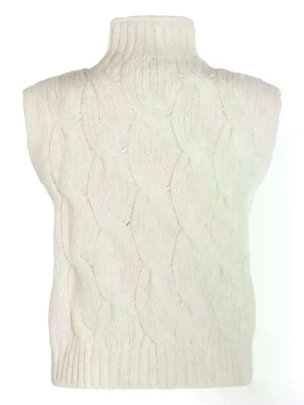 Eleventy Cable-knit High-neck Sleeveless Vest