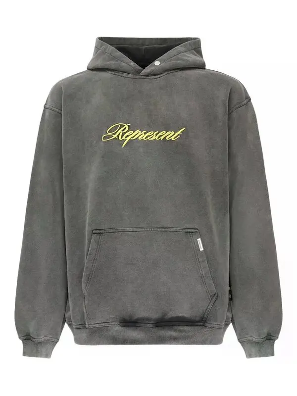 REPRESENT Embroidered Cotton Hoodie