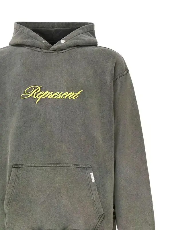 REPRESENT Embroidered Cotton Hoodie