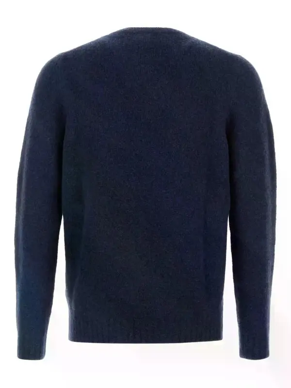 Fedeli Crew-neck Wool-blend Sweater - Blue