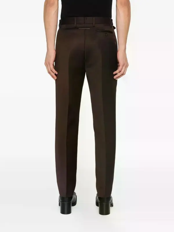 MAISON MARGIELA Belted Cotton Trousers - Brown
