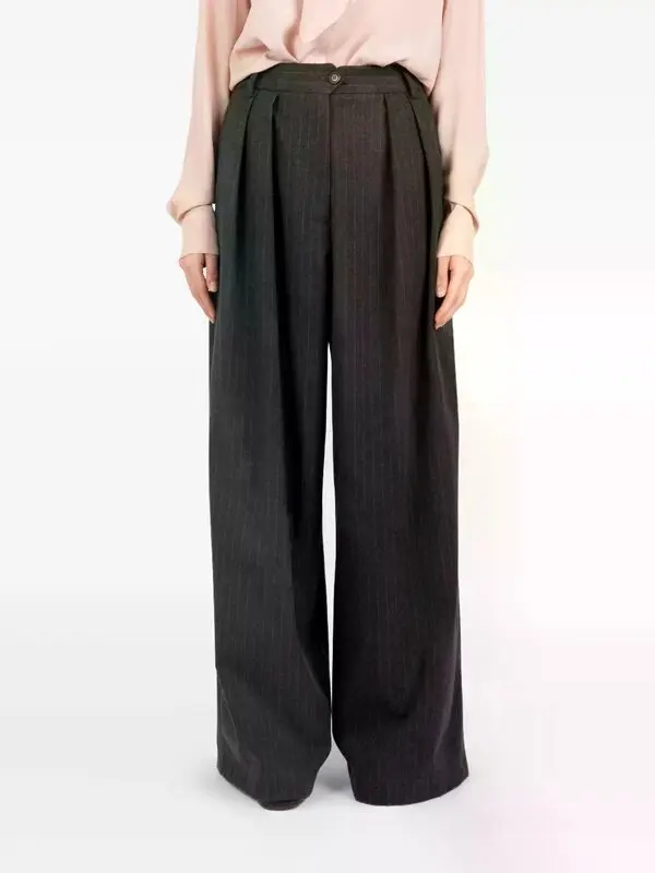 SOCIETE ANONYME Pinstripe Pleated Trousers