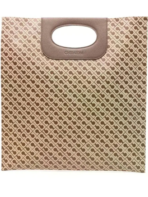 GHERARDINI Logo-pattern Tote Bag - Neutrals