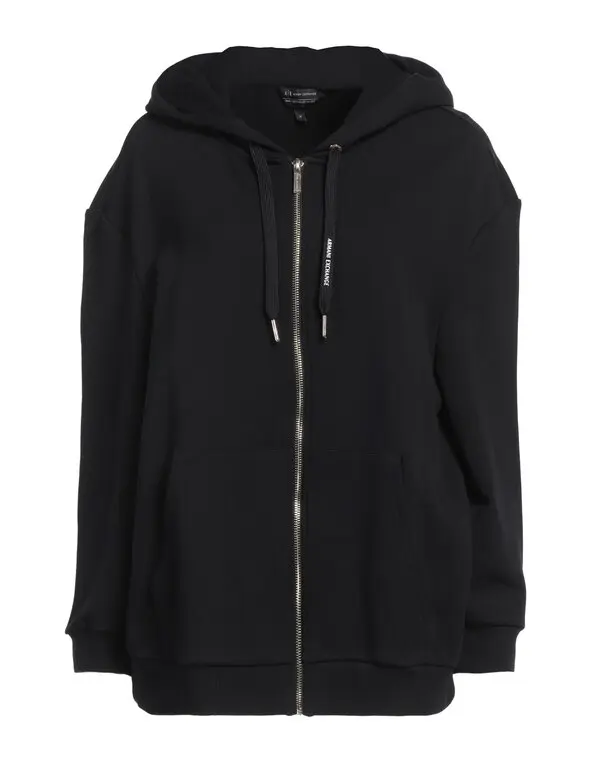 Armani Exchange Hooded Zip-up Sweatshirt - Black