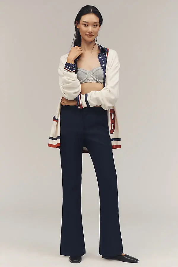 Endless Rose High-rise Flare Pants - Navy