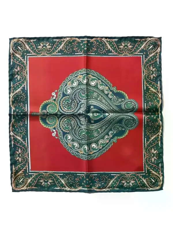 FRANCO BASSI Paisley-pattern Pocket Square - Red