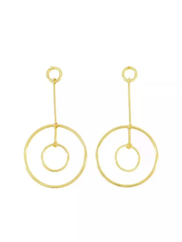 PAULA Double-circle Drop Earrings - Gold