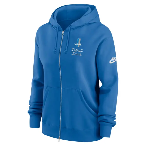 Nike Detroit Lions Phoenix Rewind Nfl Full-zip Hoodie - Blue