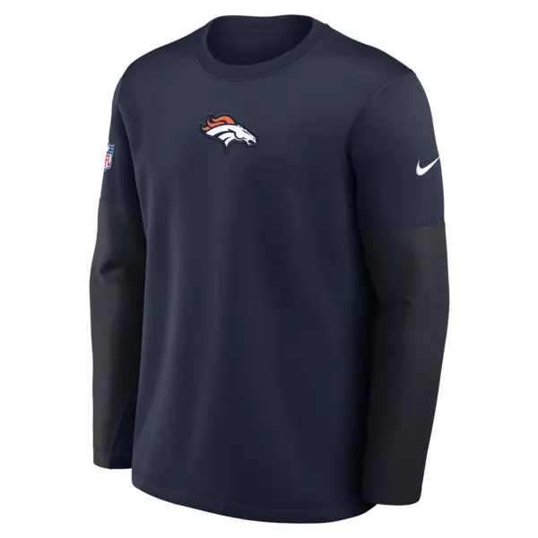 Nike Denver Broncos Scripted To Win Sideline Coach Therma-fit Nfl Long-sleeve T-shirt - Blue