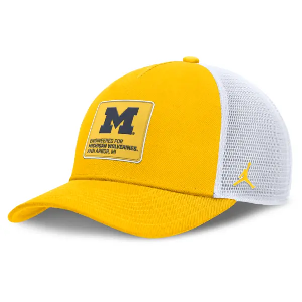 JORDAN Michigan On-field Rise Engineered College Trucker Adjustable Hat - Yellow