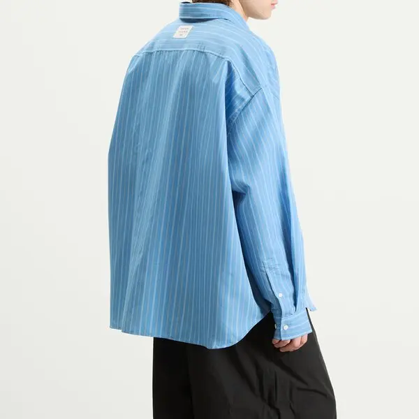Acne Studios Soffia Round Shirting Blend Shirt - Blue Multi