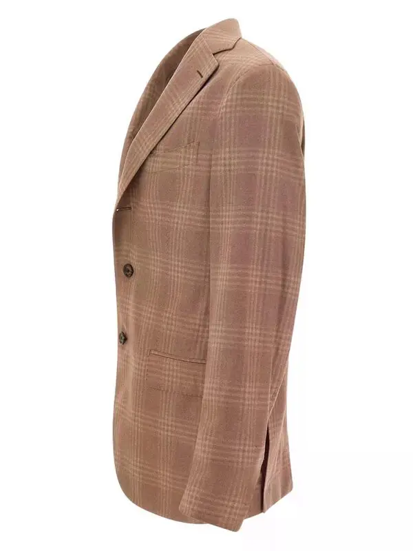 Eleventy Checked Narrow-lapel Blazer