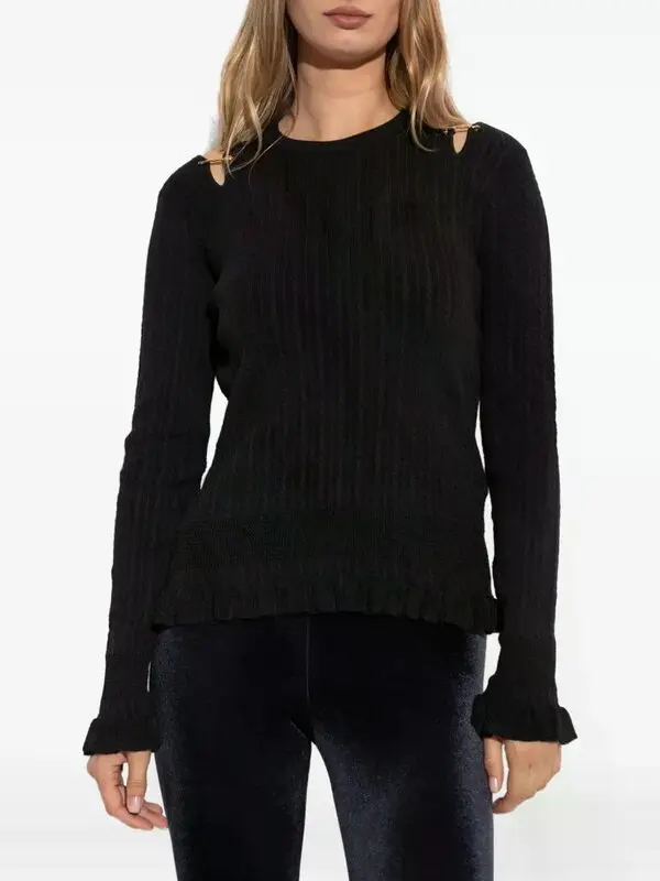 Versace Cut-outs Ruffled Sweater