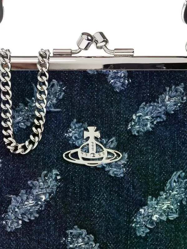 VIVIENNE WESTWOOD Orb-pattern Frayed Denim Tote