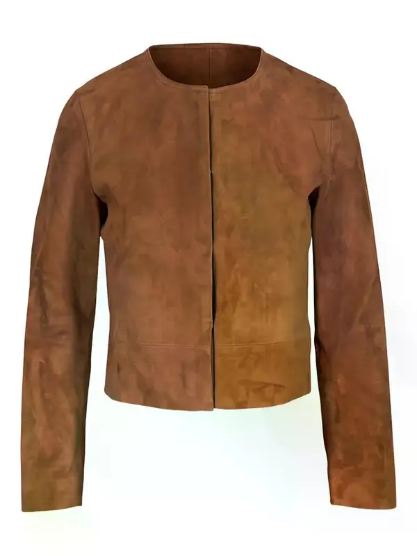 Vince Suede Collarless Jacket - Brown