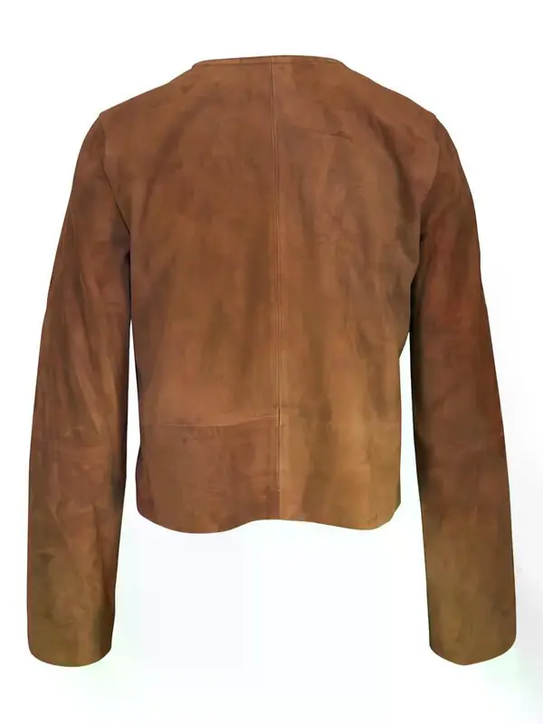 Vince Suede Collarless Jacket - Brown
