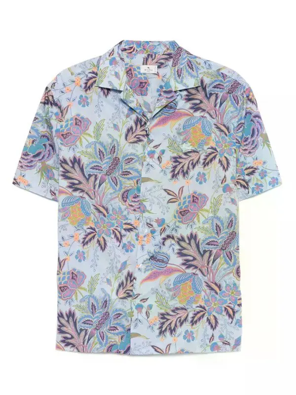 Etro Floral-print Shirt - Blue