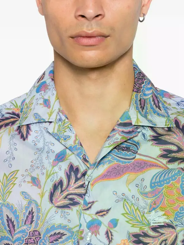 Etro Floral-print Shirt - Blue