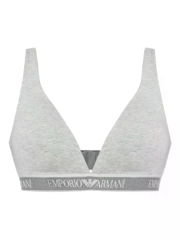 Emporio Armani Logo-band Bra - White