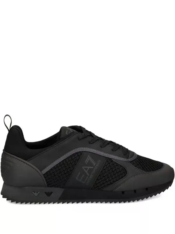 Emporio Armani Logo-detail Mesh Sneakers - Black