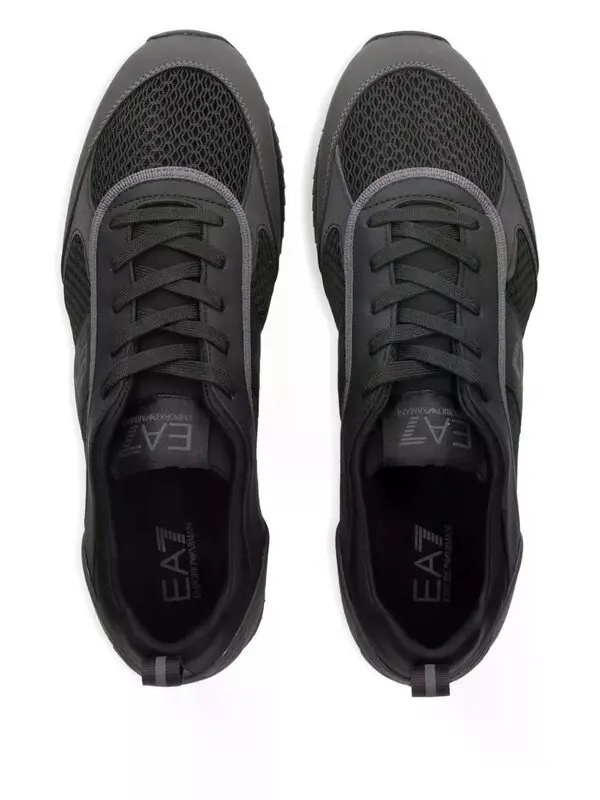 Emporio Armani Logo-detail Mesh Sneakers - Black