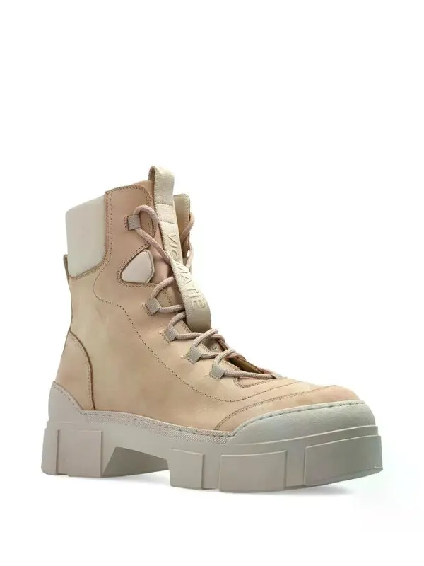 VIC MATIE Lace-up Padded Boots - Neutrals