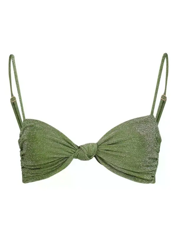 Johanna Ortiz Heliconia Shimmering Bikini Top - Green