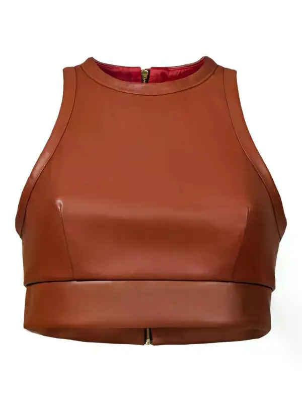 LIKA Faux-leather Halter Top