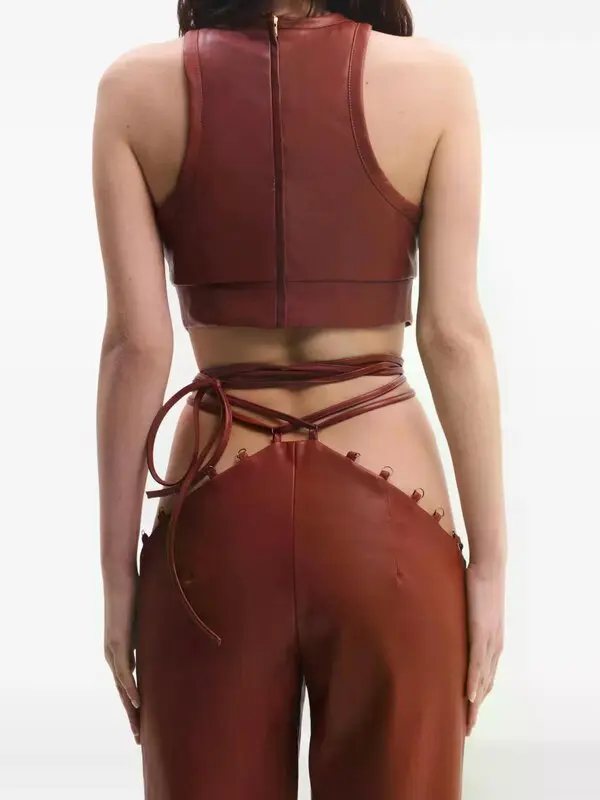 LIKA Faux-leather Halter Top
