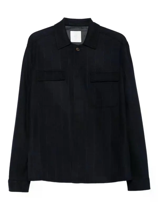 Eleventy Pinstripe Pocket Overshirt